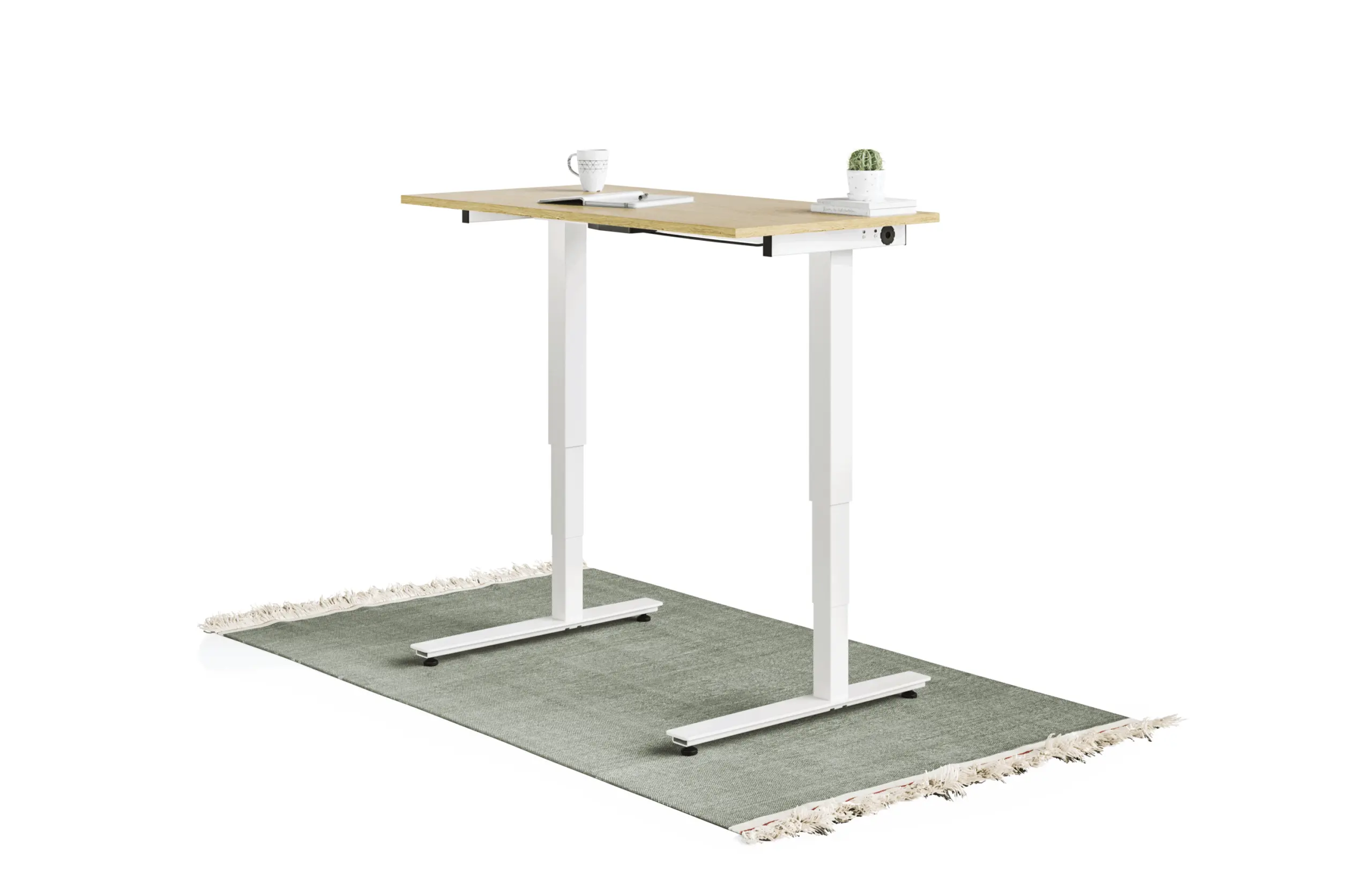 Klöud Standing Desk - 30×48 Planked Urban Oak / White Frame